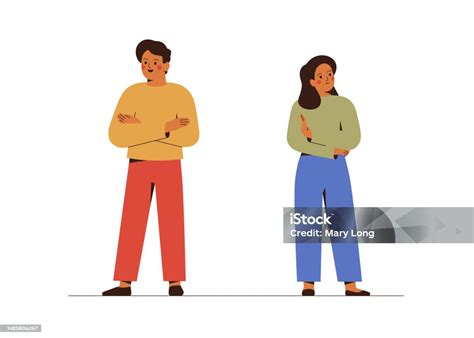 이혼 위기에 처한 젊은 부부는 등을 맞대고 서 있습니다 유부녀 남녀가 다투고 서로 이해하고 싶지 않다 남자에 대한 스톡 벡터