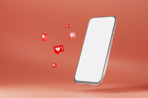 디자인에 대한 분홍색 배경의 아이콘과 같은 흰색 화면이있는 스마트 폰 템플릿 3d 렌더링 3차원 형태에 대한 스톡 사진 및 기타
