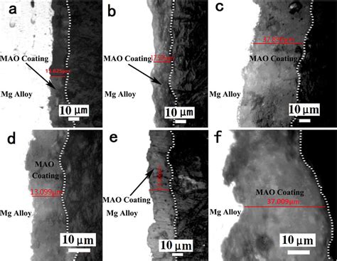 Cross Section Morphologies Of The Microarc Oxidized Samples A