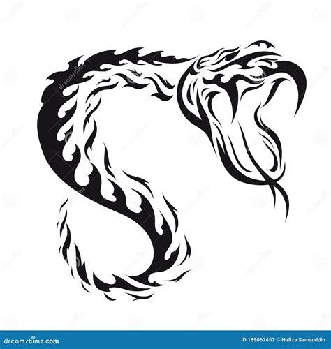 Python Tattoo Design Vector Illustration Decorative Design Stock Vector Illustration Of Teeth