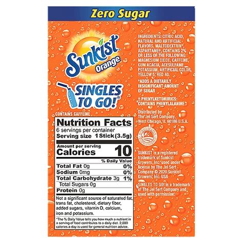 Sunkist Orange Juice Nutrition Facts Besto Blog