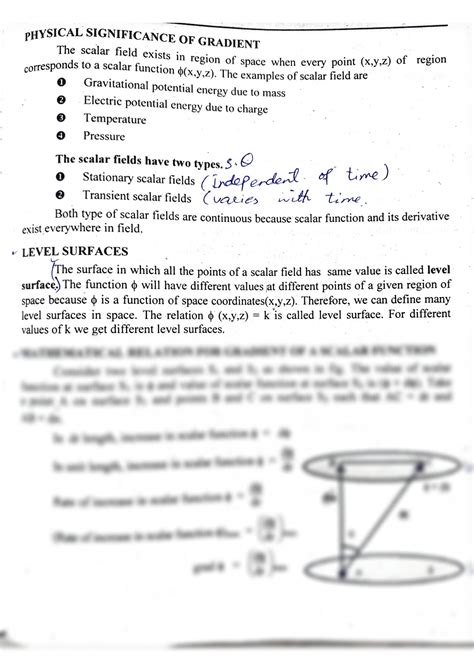 solution gradient of scalar function and its physical significance