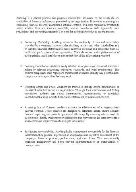 Auditing Assignment Auditing Is A Crucial Process That Provides