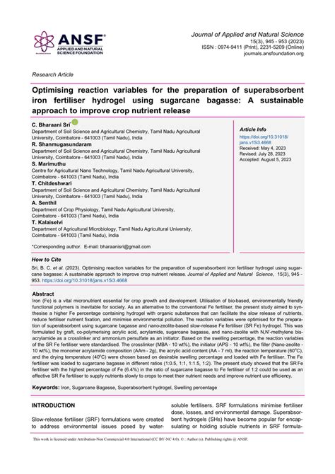 Pdf Optimising Reaction Variables For The Preparation Of