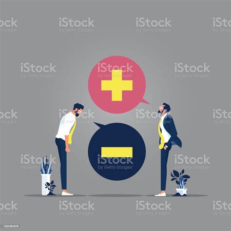 긍정적이고 부정적인 사고 또는 비관론자 및 낙관주의 개념 개념에 대한 스톡 벡터 아트 및 기타 이미지 개념 긍정적인 감정