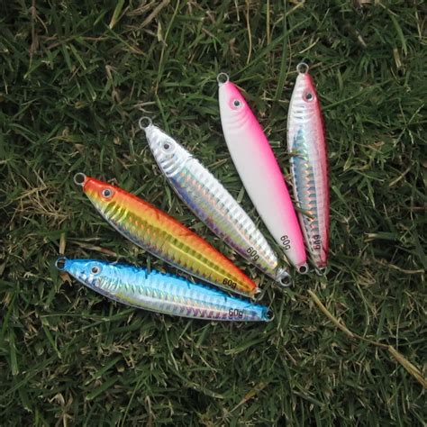 5pcs Lot Deep Sea Fishing Lure Lead Fish Jig 60g Luminous Belly Hard