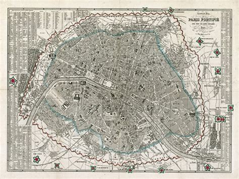Paris Map Print Map Vintage Old Maps Antique Map Poster Map Decor Home Decor Wall Map France Map