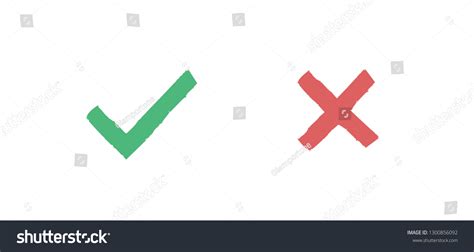 Green Tick Red Cross Check Marks Stock Vector Royalty Free 1300856092