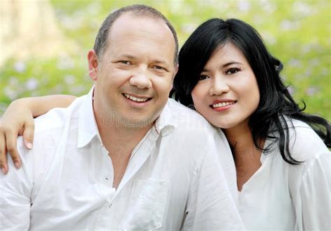 Attractive Interracial Couple Focus On Man Stock Image Image Of
