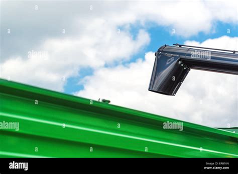 Agricultural Combine Harvester Augur Unloader Ready For Grain Unloading