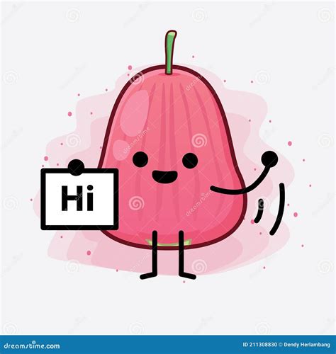 Java Apple Fruit Cute Character Illustration With Simple Face Hands And Legs On Isolated