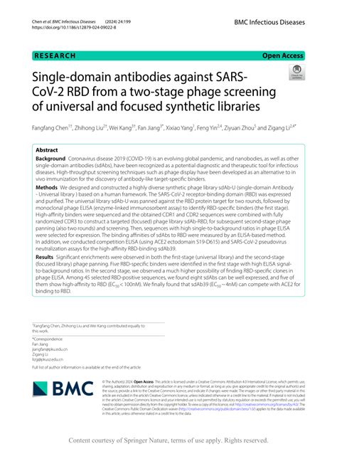 Pdf Single Domain Antibodies Against Sars Cov 2 Rbd From A Two Stage