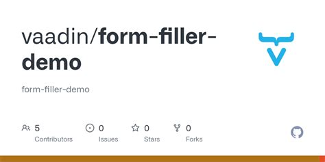 GitHub Vaadin Form Filler Demo Form Filler Demo