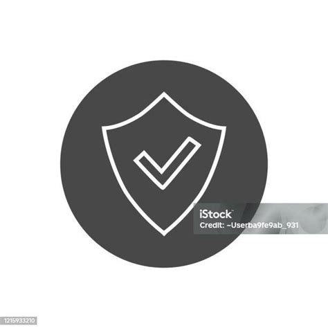 Modèle De Logo De Vecteur Dicône De Bouclier Et De Check Mark Line