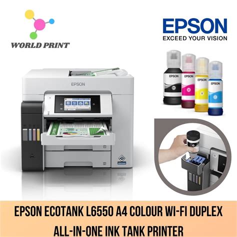 Epson Ecotank L6550 A4 Colour Wi Fi Duplex All In One Ink Tank Printer