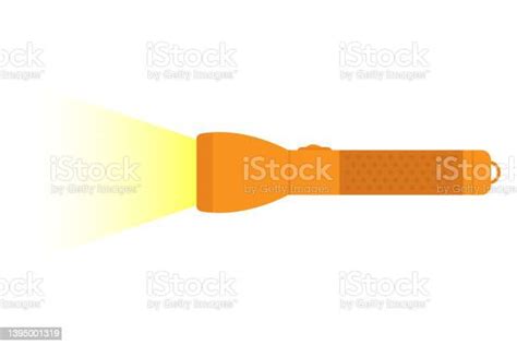 포켓 손전등 아이콘입니다 컬러 실루엣 측면보기 벡터 간단한 평면 그래픽 일러스트레이션 흰색 배경에 격리된 개체입니다 격리 Led