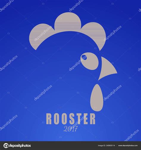 标志头卡通鸡巴 矢量图解 2017年新年象征 黑色和金色是传统的颜色 图库矢量图©yayimages 345605114