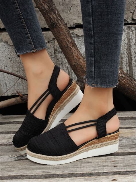 Women Espadrille Wedge Slingback Shoes Vacation Outdoor Wedge Shoes