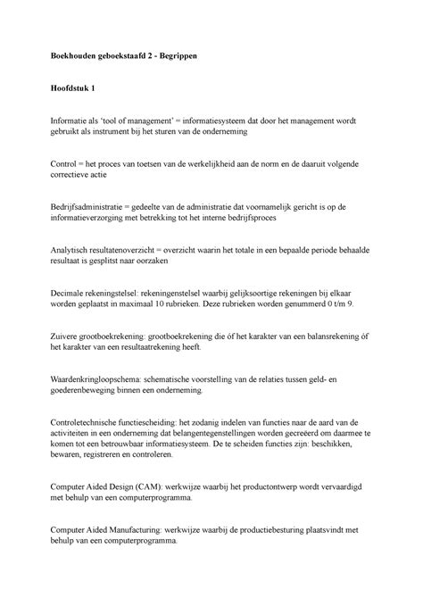 Boekhouden Geboekstaafd Begrippen H Boekhouden Geboekstaafd Begrippen Hoofdstuk