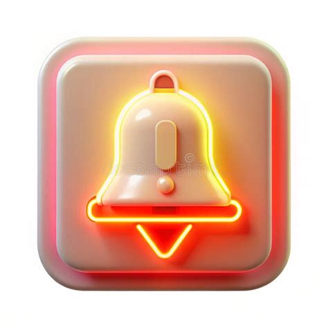 Glowing Notification Icon With Animated Alert Banner Stock Illustration