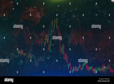 Financial Candlestick Chart With Line Graph And Stock Numbers On