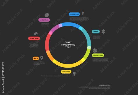 Seven Blocks Pie Chart Dark Multipurpose Infographic Template Stock Template Adobe Stock