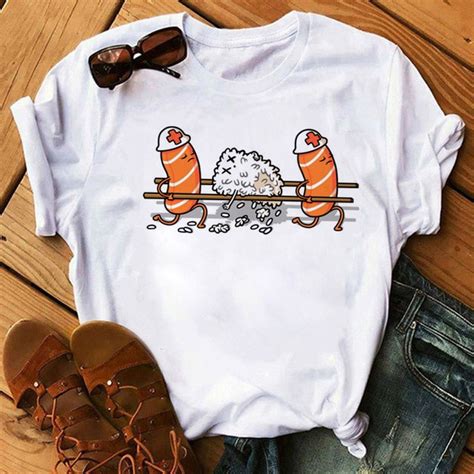 Camiseta Básica Emergency Sushi Meme Funny Shopee Brasil