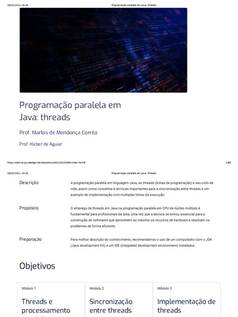 programação paralela em java threads tema 05 pdf thread