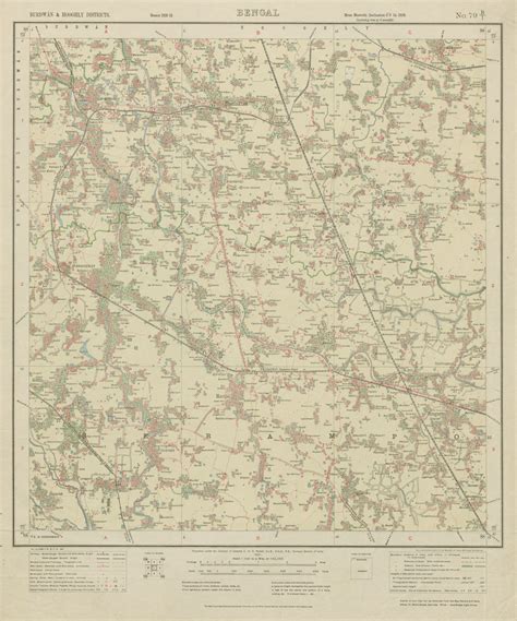 Survey Of India 79 B1 West Bengal Singur Haripal Dhaniakhali 1921 Old Map