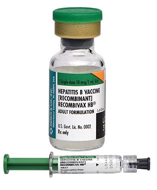 Storage For Recombivax Hb® Hepatitis B Vaccine Recombinant