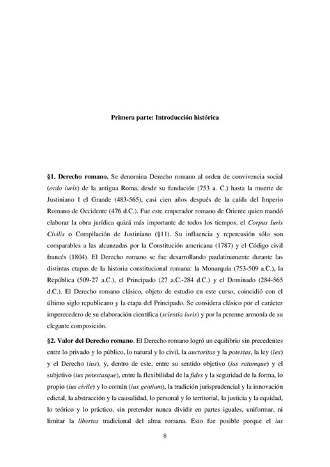 Elementos De Derecho Romano Cap Introducción Histórica Rafael Domingo Primera Parte