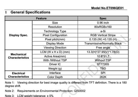 096 Inch Tft Lcd Display 80x160 Spi Interface Full Viewing Angle Lcd
