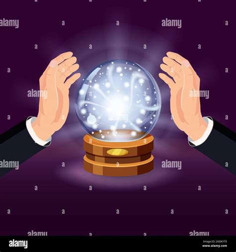 Magic Crystal Ball Fortune Open Hands Mistery Shining Magic