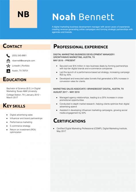 20 Best Business Development Manager Resume Examples And Templates For 2025