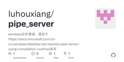 Github Luhouxiangpipeserver Windows异步管道，源自于docsmicrosoft