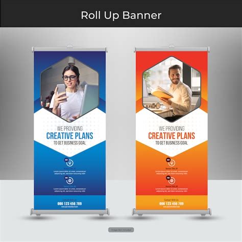 기업 비즈니스 롤업 또는 추상 디자인 배너 서식 파일을 서 프리미엄 벡터