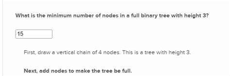 Solved What Is The Minimum Number Of Nodes In A Full Binary Chegg