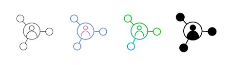 관련자 아이콘에는 편집 가능한 스트로크 라인 듀오컬러 라인 그라디언트 라인 및 솔리드의 네 가지 스타일이 있습니다 웹 디자인 모바일 앱 Ui Ux 및 Gui 디자인에