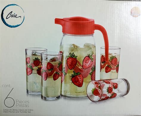 Juego De Jarra Con Tapa Y Vasos De Vidrio 6 Piezas Mercadolibre