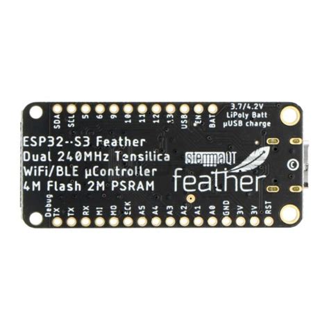 Feather Esp32 S3 Wifi Modulis Gpio 4mb Flash 2mb Psram Suderinamas Su Arduino Adafruit 5477