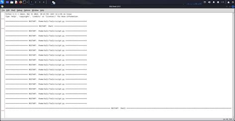 IDLE shell não mostra código compilado só fica restartando Python avançando na linguagem