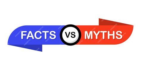 사실 대 신화 철저한 사실 확인 또는 쉬운 비교 증거의 개념 마케팅 및 광고 벡터 일러스트레이션을 위한 배지 프리미엄 벡터