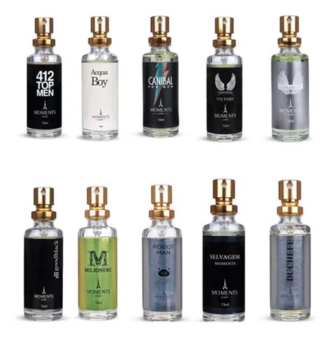 Kit 10 Perfumes Moments Paris 15ml Livre Escolha Masculino Fem