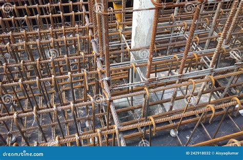 Building Beam Reinforcement Bar And Formwork Fabricated At The Site By
