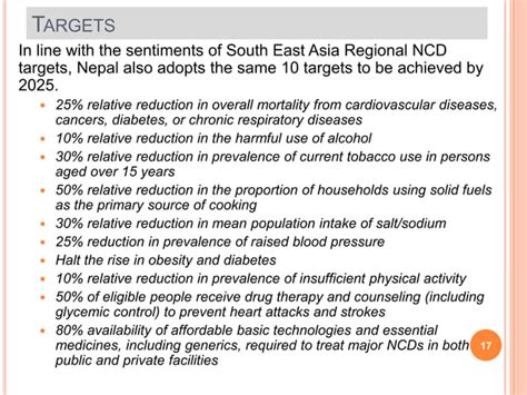 National Health Programs And Policies For Prevention And Control Of Ncds In Nepal Pptx