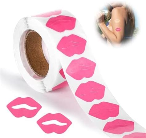 1 Roll 500pcs Tanning Stickers Pink Lip Print Tanning Bed