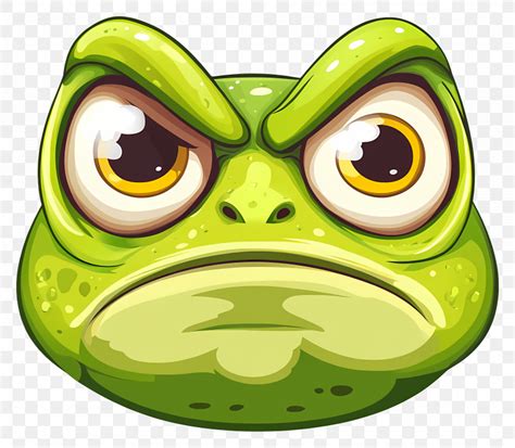 Frog Emoji Angry Frog Character With Intense Expression Png