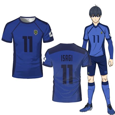 Anime Japanese Blue Lock Isagi Yoichi Football Jersey T Shirt Cosplay