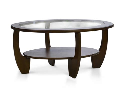 Лотос журнальний стіл з натурального дерева зі склом горіх темний — ціна 4007 грн у каталозі