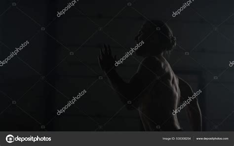Athletic Guy Running Fast In Loft Building Athlete Doing Cardio
